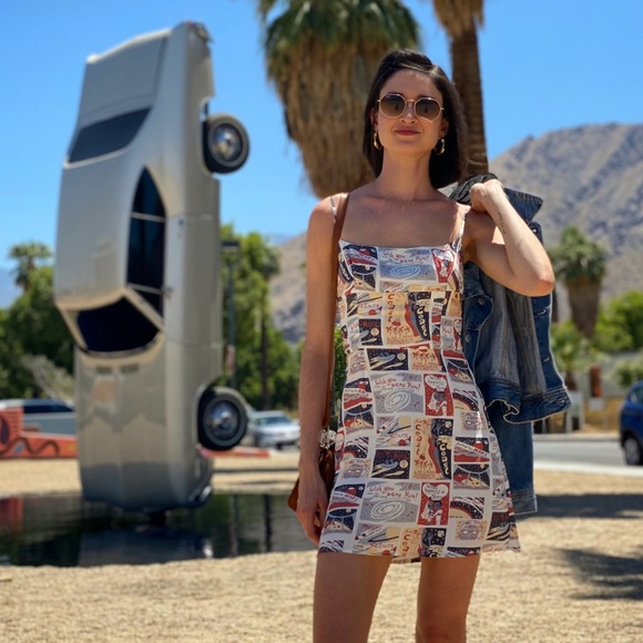 Reformation | Dresses | Reformation Elm Mini Dress Greetings Print ...